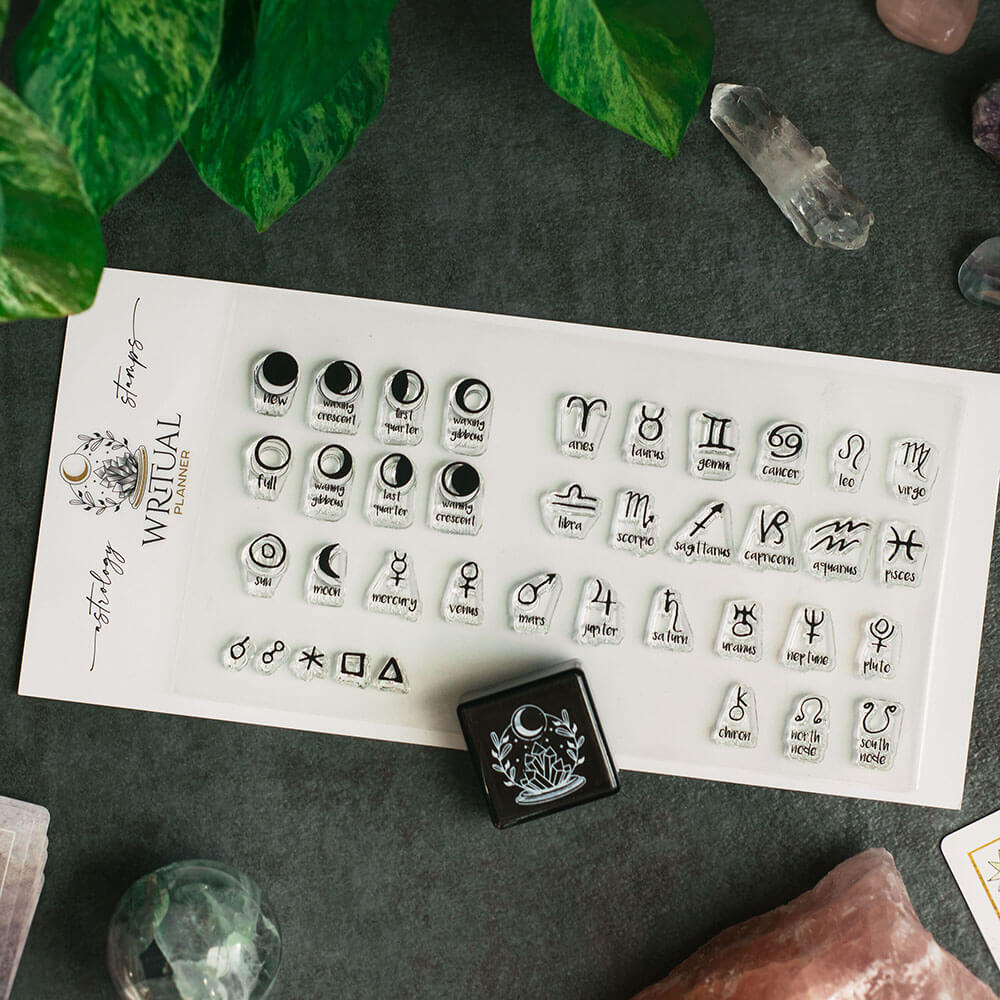 Astrology Stamps - Set of 38 Original Clear Photopolymer Cling Stamps ...