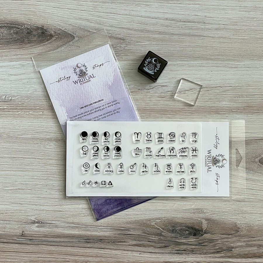Astrology Stamps - Set of 38 Original Clear Photopolymer Cling Stamps ...