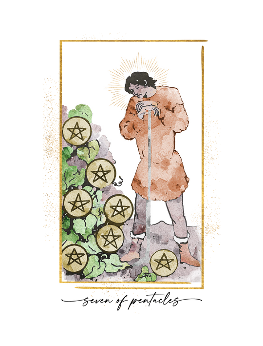 Seven of Pentacles Tarot Card Meaning – Writual Planner